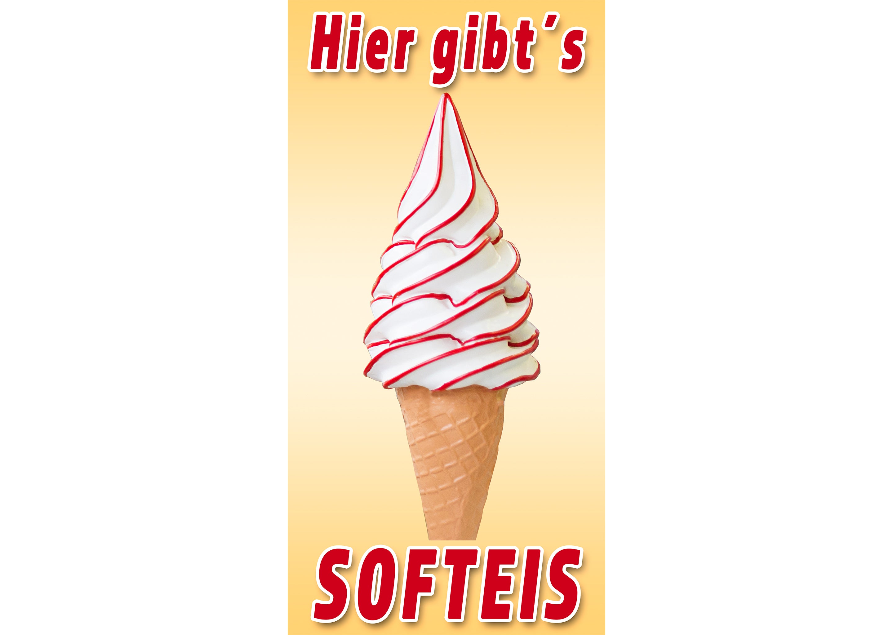 PVC-Banner oder Klebefolie HIER GIBT'S SOFTEIS | Stickerfrog